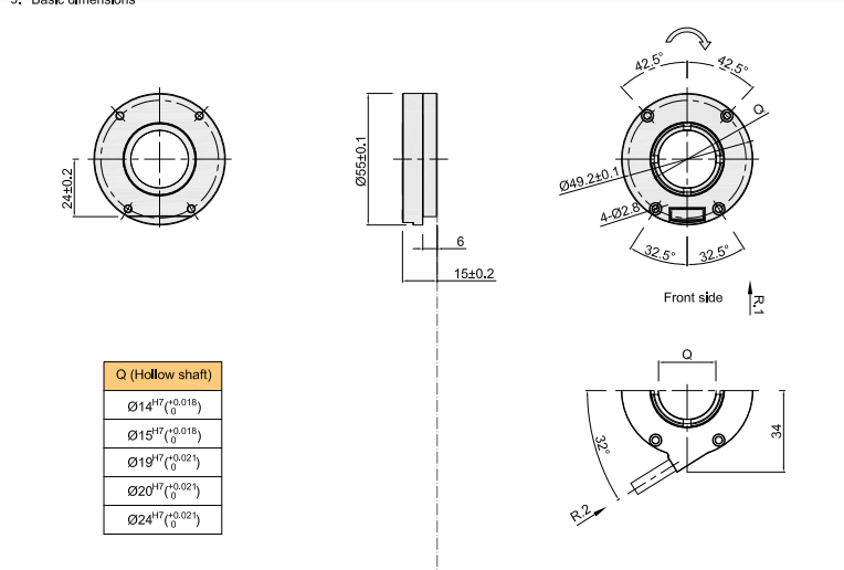 Mp55 China Absolute Rotary Encoder Through Hole Gray Code Turning ...